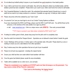 Carr Lane – Site Guidelines – Tarleton Corinthians Football Club